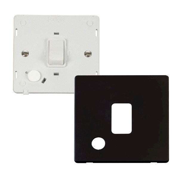 Click Definity Metal Black 20A Double Pole Switch and Flex Outlet with ...