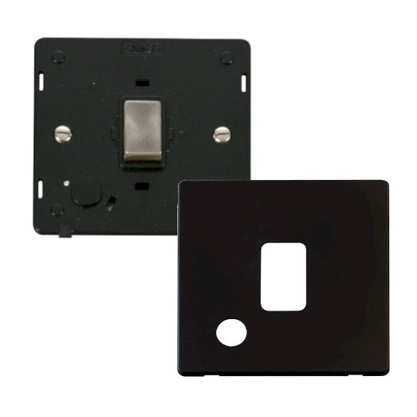 Click Definity Metal Black 20A Double Pole Switch and Flex Outlet with ...