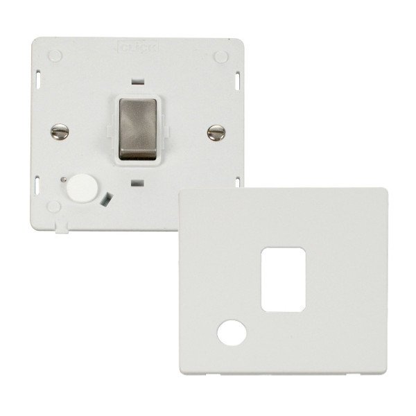 Click Definity Metal White 20A Double Pole Switch and Flex Outlet with ...