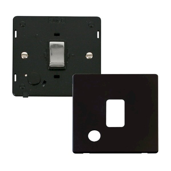 Click Definity Metal Black 20A Double Pole Switch and Flex Outlet with ...