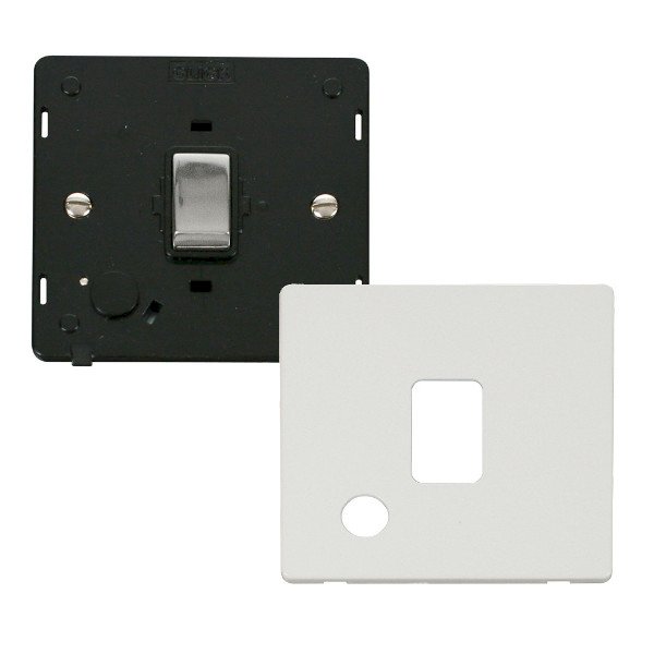 Click Definity Metal White 20A Double Pole Switch and Flex Outlet with ...