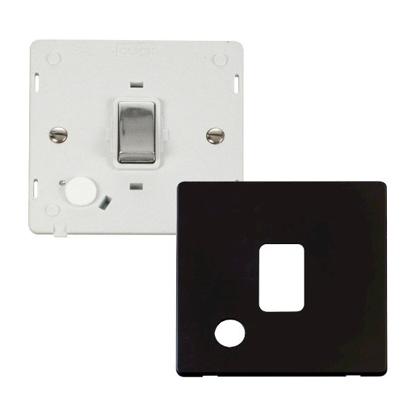 Click Definity Metal Black 20A Double Pole Switch and Flex Outlet with ...