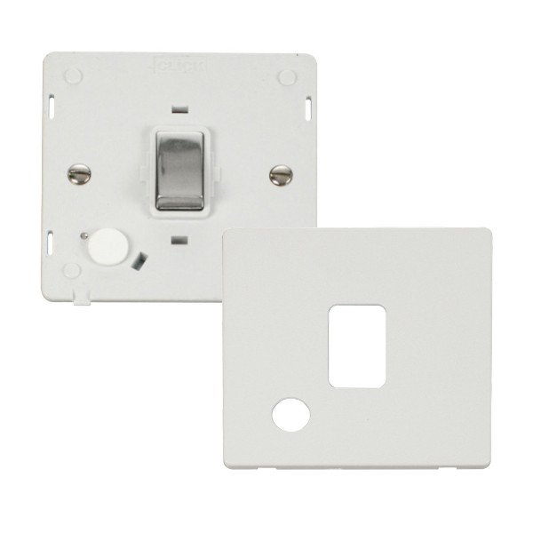 Click Definity Metal White 20A Double Pole Switch and Flex Outlet with ...