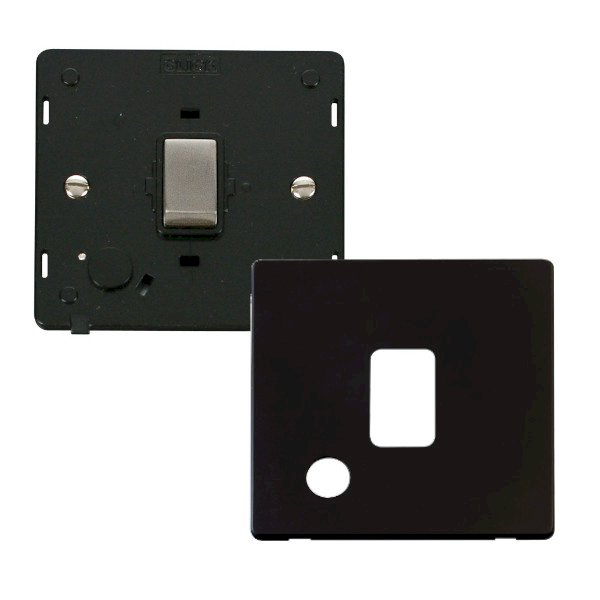 Click Definity Metal Black 20A Double Pole Switch and Flex Outlet with ...