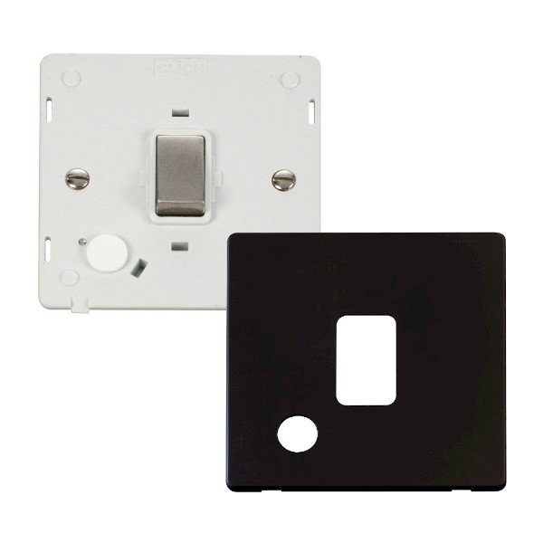 Click Definity Metal Black 20A Double Pole Switch and Flex Outlet with ...