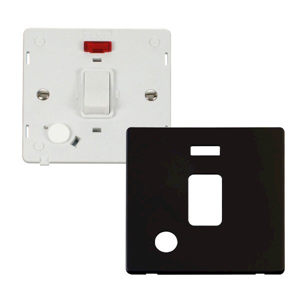 Click Definity Metal Black 20A Double Pole Switch and Flex Outlet with ...