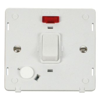 Click Definity Metal Black 20A Double Pole Switch and Flex Outlet with Neon and White Insert | UKES