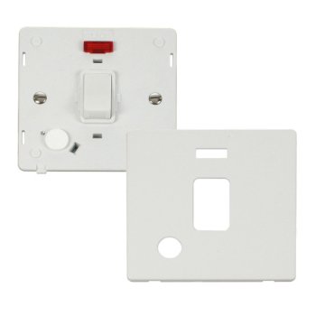 Click Definity Metal White 20A Double Pole Switch and Flex Outlet with ...