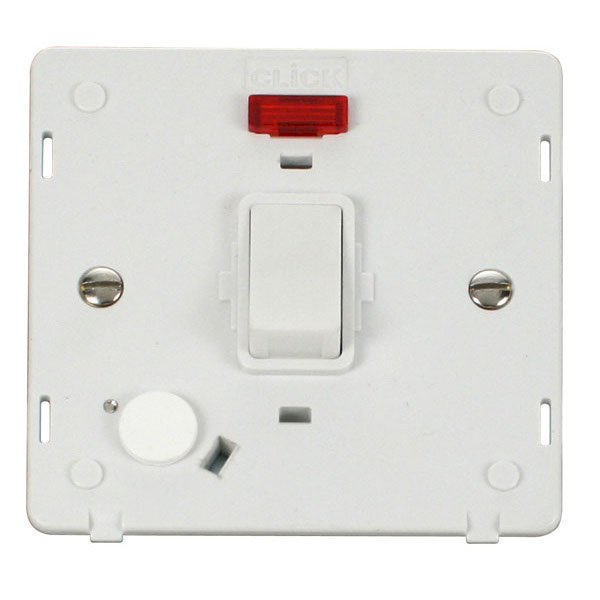 Click Definity Metal White 20A Double Pole Switch and Flex Outlet with ...
