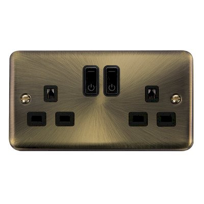 Click Smart+ 2 Gang 13A Smart Switched Socket(DPAB30536BK) | UKES