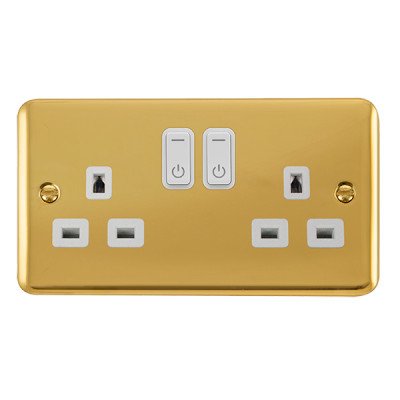 Click Smart+ 2 Gang 13A Smart Switched Socket(DPBR30536WH) | UKES