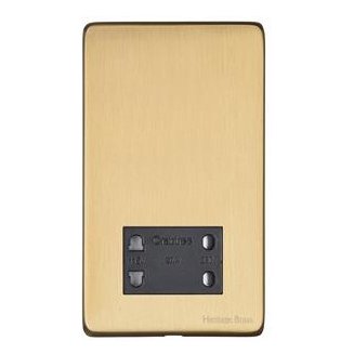 Heritage Brass Vintage Satin Brass 110/240V Dual Voltage Shaver Socket ...