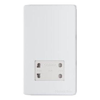 Heritage Brass Vintage Matt White 110/240V Dual Voltage Shaver Socket ...