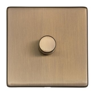 Heritage Brass Vintage Antique Brass 1 Gang LED Dimmer with Antique ...