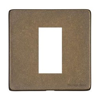 Heritage Brass Vintage Rustic Brass 1 Module Euro Plate | UKES