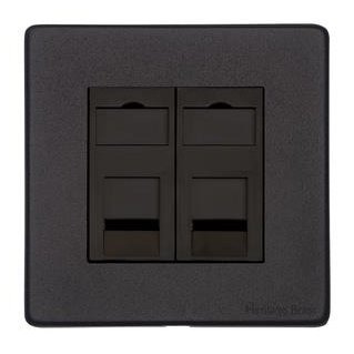 Heritage Brass Vintage Matt Black 2 Gang Master Telephone Socket with ...