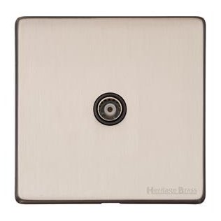 Heritage Brass Vintage Satin Nickel 1 Gang Non-Isolated TV Coaxial ...