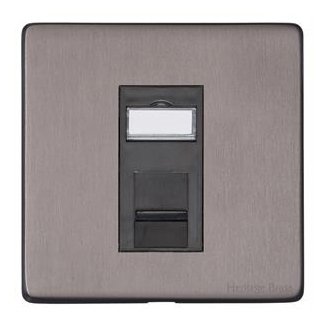 Heritage Brass Vintage Satin Black Nickel 1 Gang RJ45 Socket with Black ...