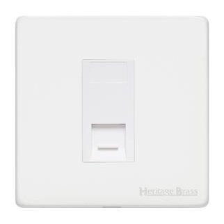 Heritage Brass Vintage Gloss White 1 Gang RJ45 Socket with White ...