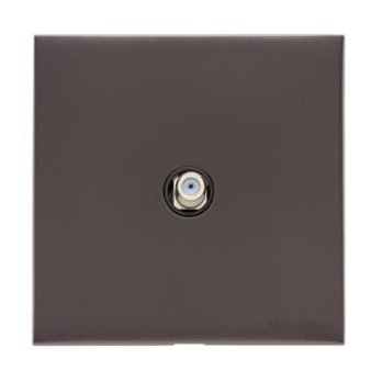Heritage Brass Windsor Matt Bronze 1 Gang Satellite Socket with Black ...