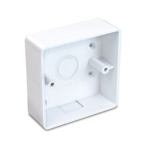 Univolt 1 Gang Round Edge Surface Box, White PVC Trunking Surface Boxes ...