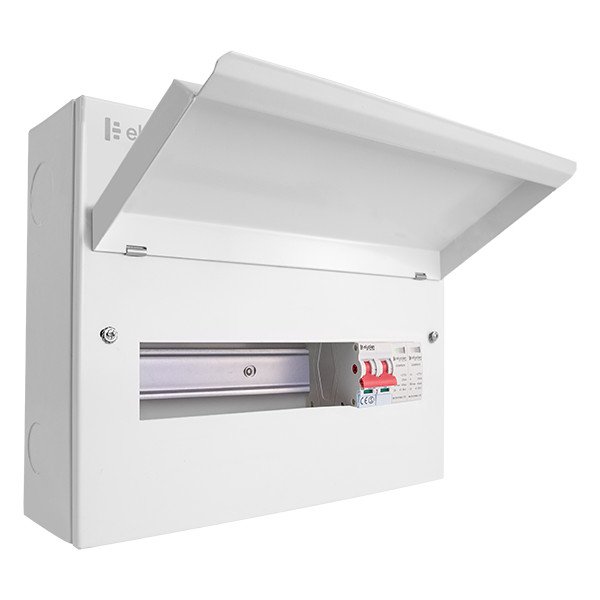 Elucian 10 Way Consumer Unit - Mains Switch,T2 SPD(CUEB14MSSP10)| UKES