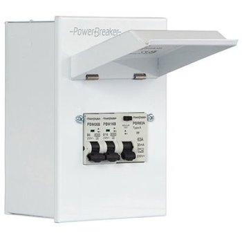 PowerBreaker Consumer Unit - 63A RCD, 2 MCBs (6A, 16A) (PBGU) | UKES