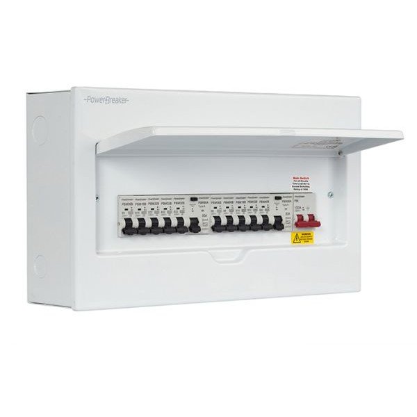 PowerBreaker Consumer Unit/100A Switch/10xMCB/2xRCD (PBPD16) | UKES