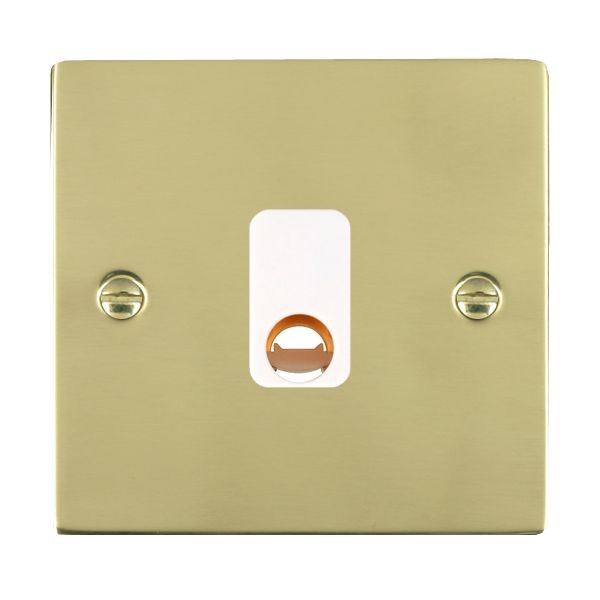 Hamilton Sheer Polished Brass 20A Cable Outlet with White Insert | UKES
