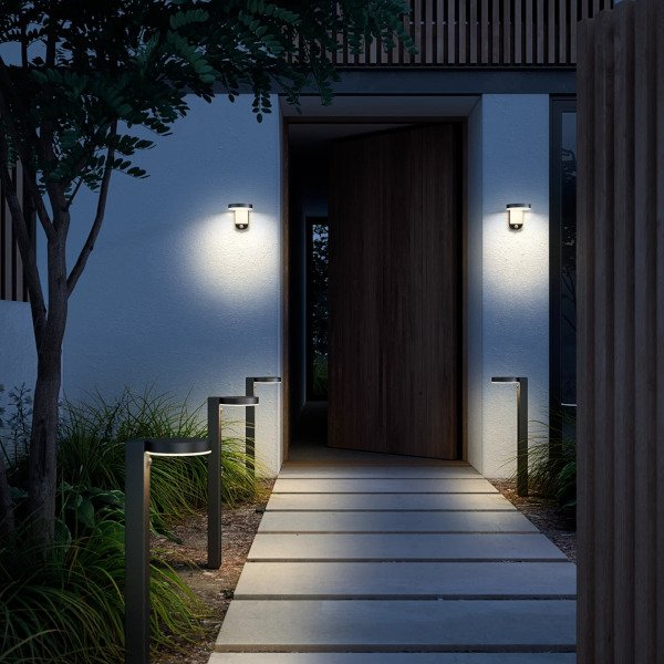 Nordlux Rica Round Outdoor LED Wall Light, Sensor (2118141003) | UKES