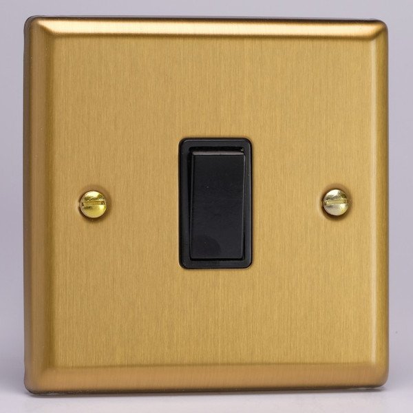 Varilight Classic Brushed Brass 1 Gang 20A Double Pole Switch with ...
