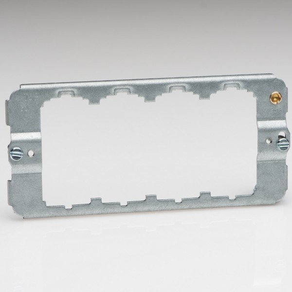 Varilight Classic Brushed Brass 4 Gang Twin Plate Powergrid Faceplate ...