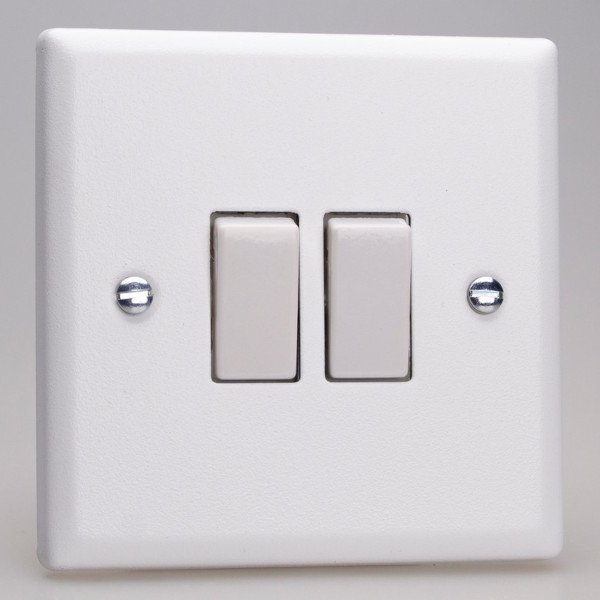 Varilight Urban Chalk White 2 Gang, 10A Intermediate Switch and 10A 2 ...