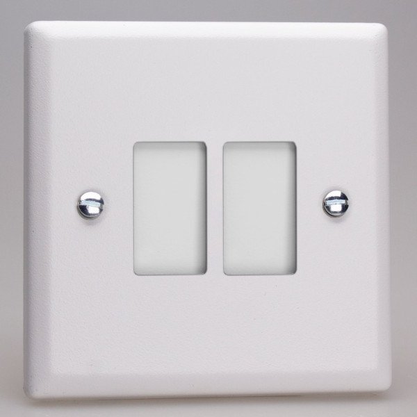Varilight PowerGrid Urban Chalk White 2 Gang Faceplate | UKES