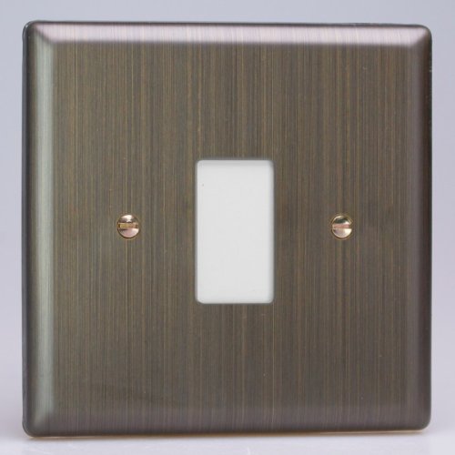 Varilight PowerGrid Antique Brass 1 Gang Faceplate (XYPGY1.AB) | UKES