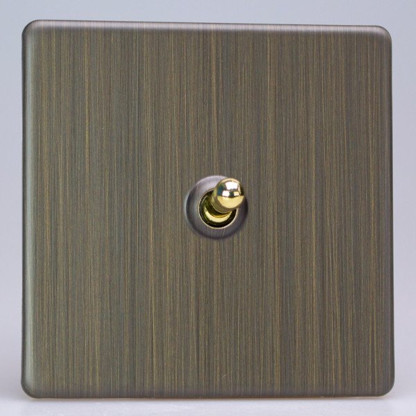 Varilight Urban Screwless Antique Brass 1 Gang 10A Intermediate Toggle ...