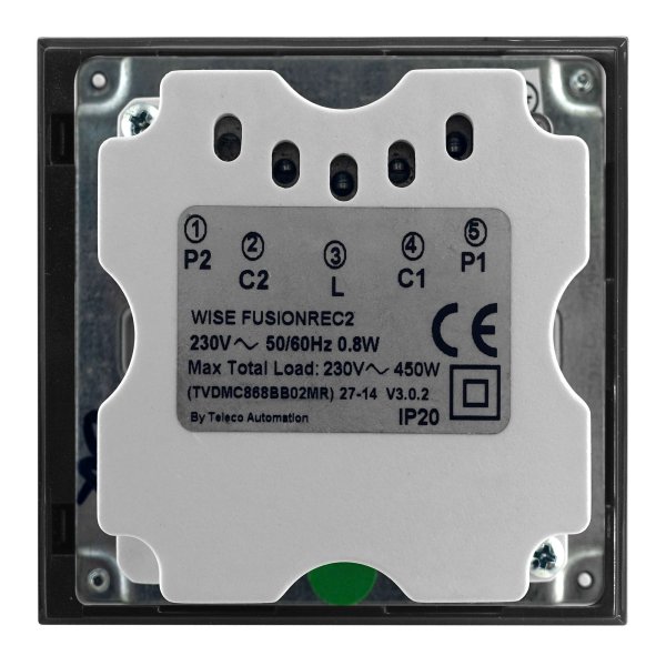 Wise Controls Fusion Black 2 Gang 2x250W Smart Dimmer Master | UKES