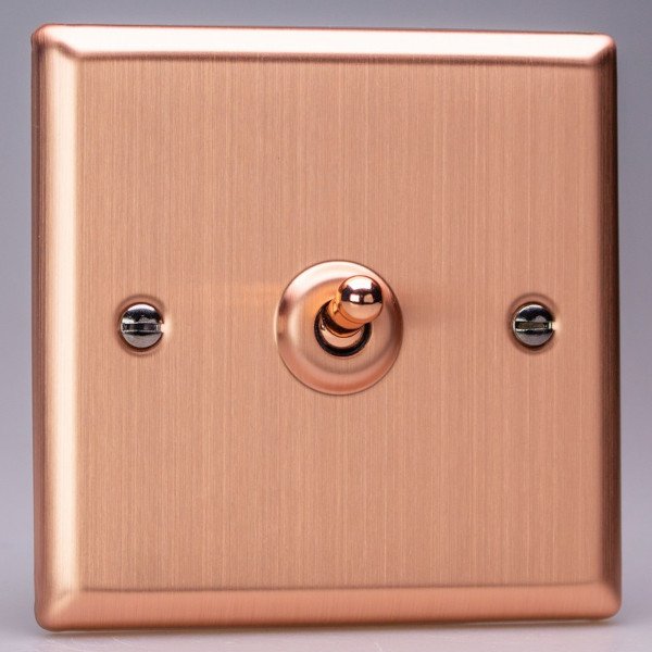 Varilight Urban Brushed Copper 1 Gang 10A Intermediate Toggle Switch | UKES
