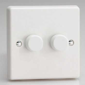 Varilight V-Pro Smart White Plastic 2 Gang 100W LED Non-WiFi Master ...