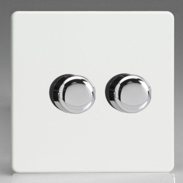 Varilight Screwless V-Pro Smart Premium White 2 Gang 100W LED WiFi ...