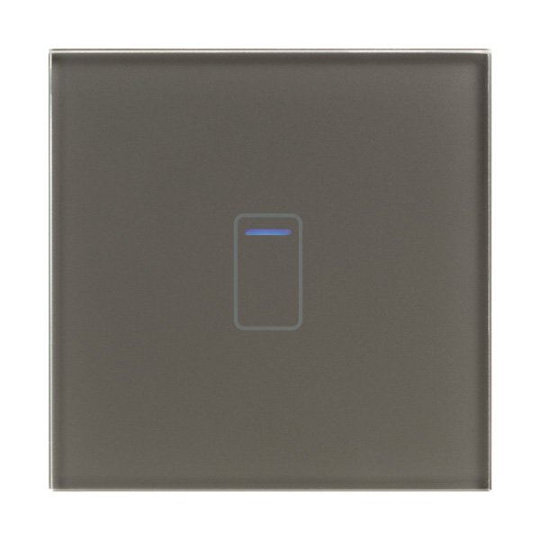 Retrotouch Crystal 1 Gang 1 Way Touch Light Switch with Grey Glass | UKES