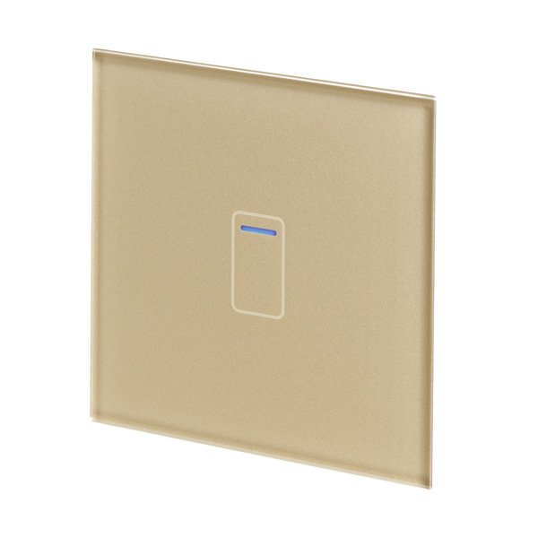 Retrotouch Crystal 1 Gang 1 Way Touch Light Switch with Brass Glass | UKES