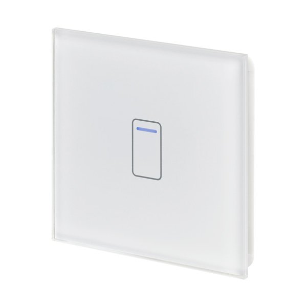 Retrotouch Crystal 1 Gang 2 Way Touch Light Switch with White Glass | UKES