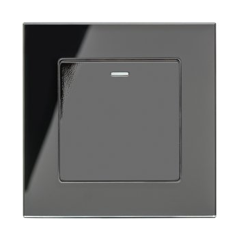 Retrotouch Crystal 1 Gang Retractive/Pulse Light Switch with Black ...