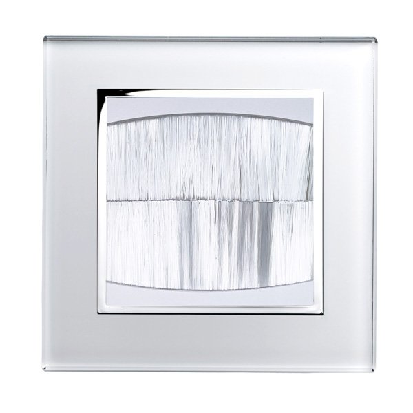 Retrotouch Crystal White Chrome Trim 1 Gang Brush Plate (04096) | UKES