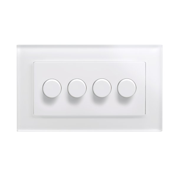 Retrotouch Crystal White 4 Gang 2 Way Dimmer Switch (02102-SM) | UKES