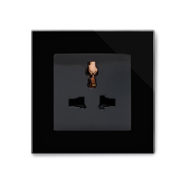 Retrotouch Crystal Black Multifunction Plug Socket (04034) | UKES