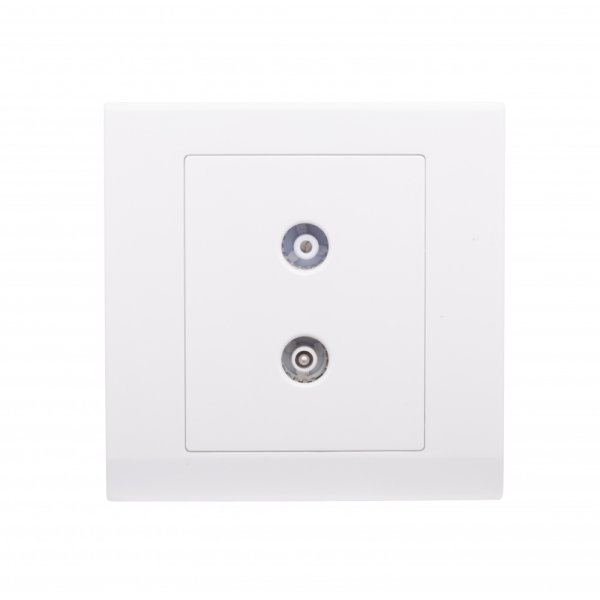 Retrotouch Simplicity White Coaxial TV+FM Socket (07600) | UKES