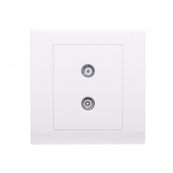 Retrotouch Simplicity White Coaxial TV+FM Socket (07600) | UKES