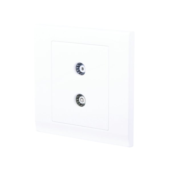 Retrotouch Simplicity White Coaxial TV+FM Socket | UKES